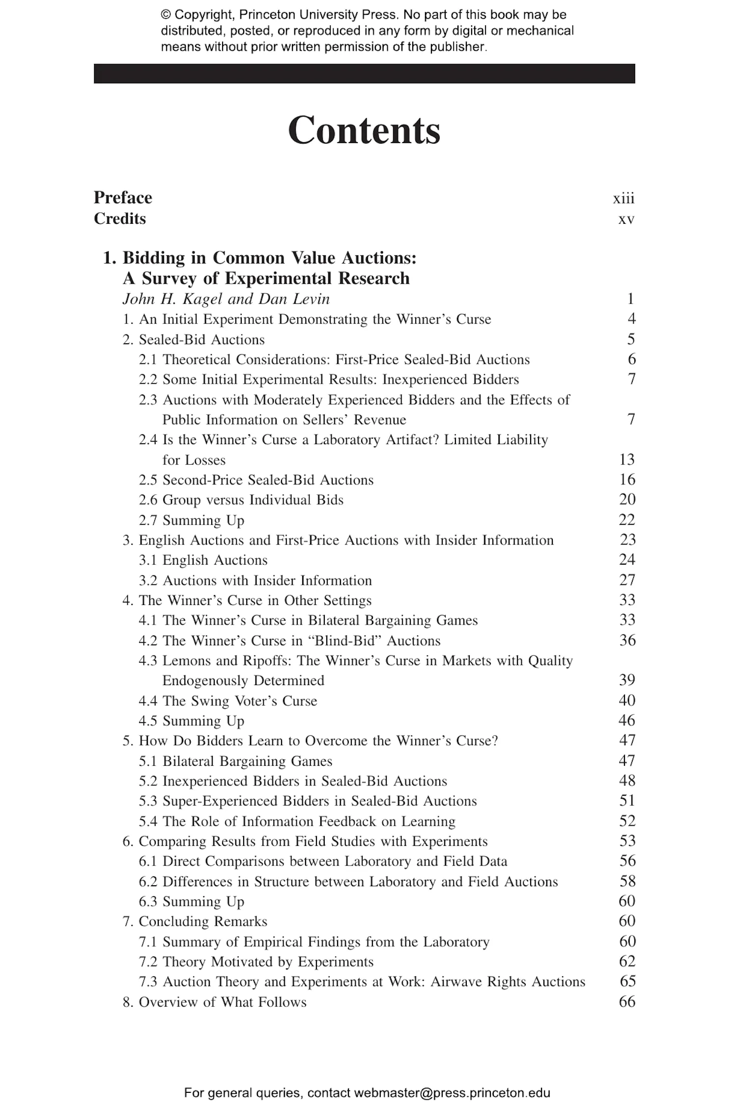 Common Value Auctions and the Winner's Curse | Princeton University Press