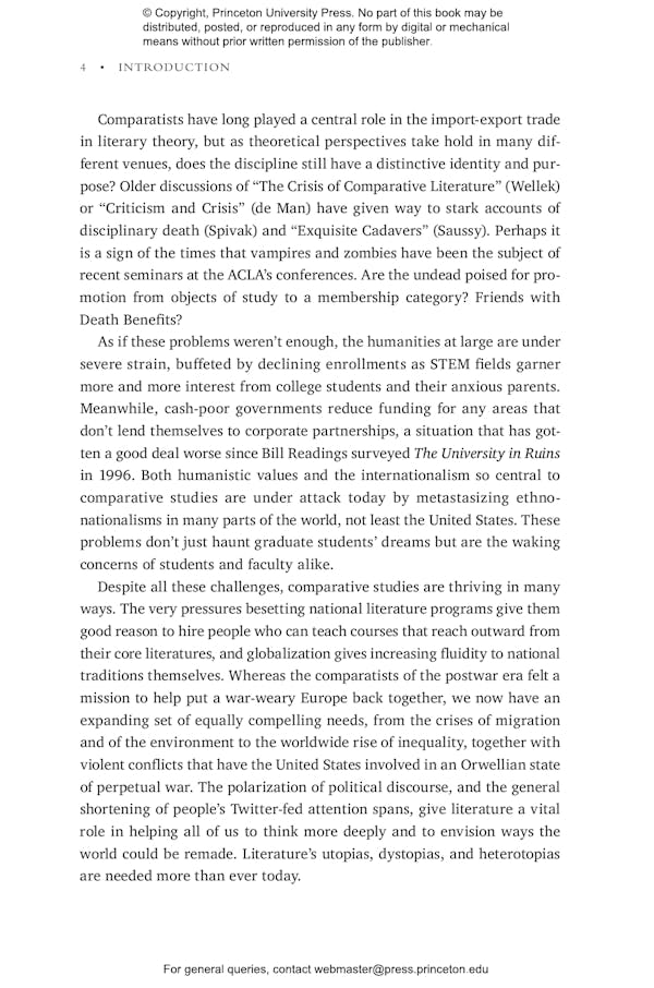 Comparing the Literatures | Princeton University Press