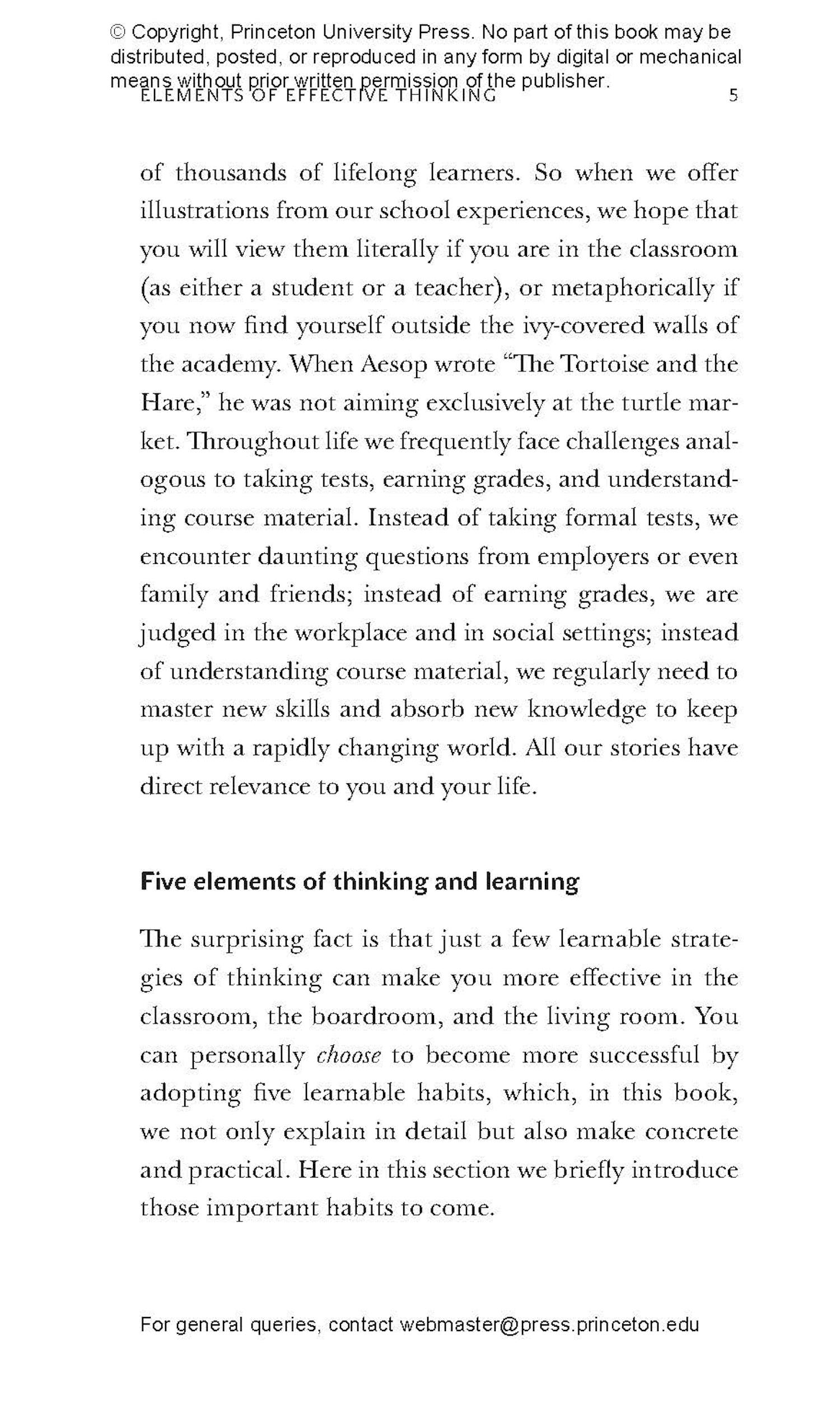 The 5 Elements of Effective Thinking | Princeton University Press