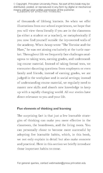 The 5 Elements of Effective Thinking | Princeton University Press