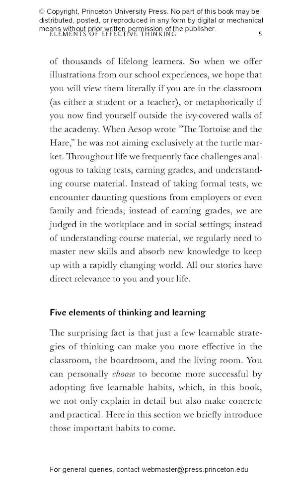 The 5 Elements of Effective Thinking | Princeton University Press