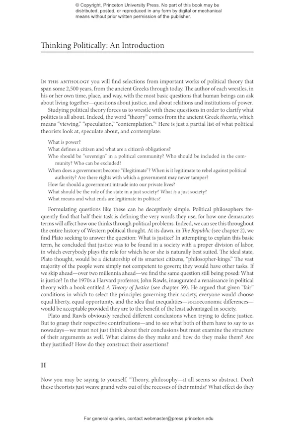 Princeton Readings in Political Thought | Princeton University Press