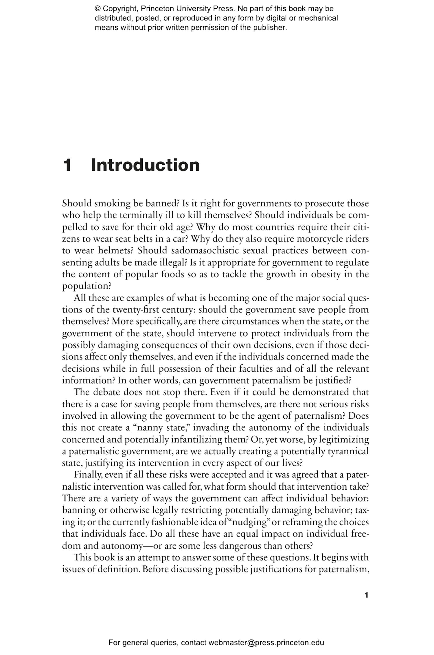 Government Paternalism | Princeton University Press