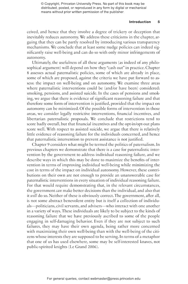 Government Paternalism | Princeton University Press