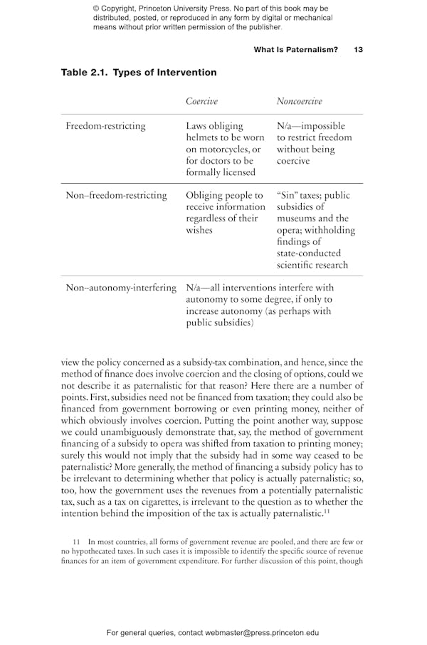Government Paternalism | Princeton University Press