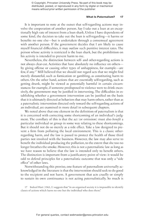 Government Paternalism | Princeton University Press