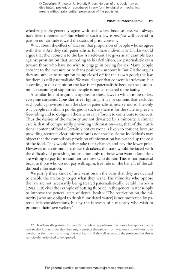 Government Paternalism | Princeton University Press