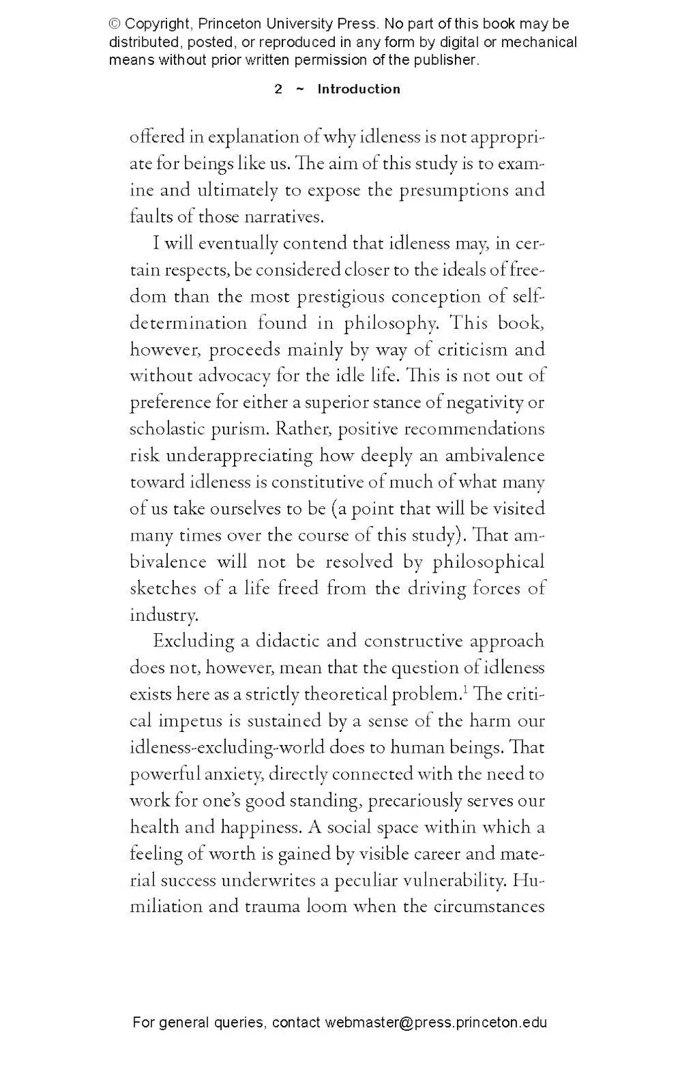 Idleness | Princeton University Press