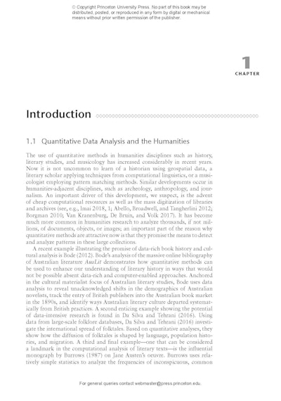 Humanities Data Analysis | Princeton University Press