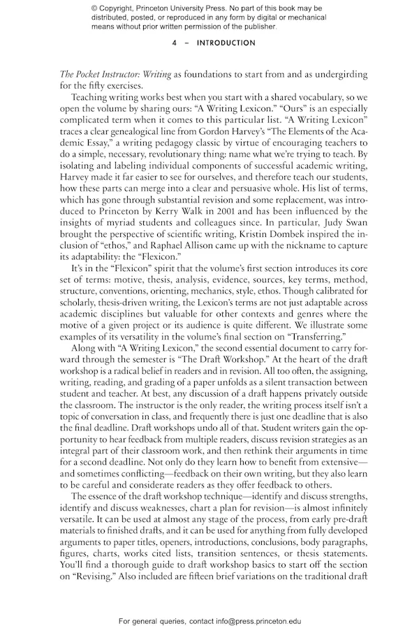 The Pocket Instructor: Writing | Princeton University Press
