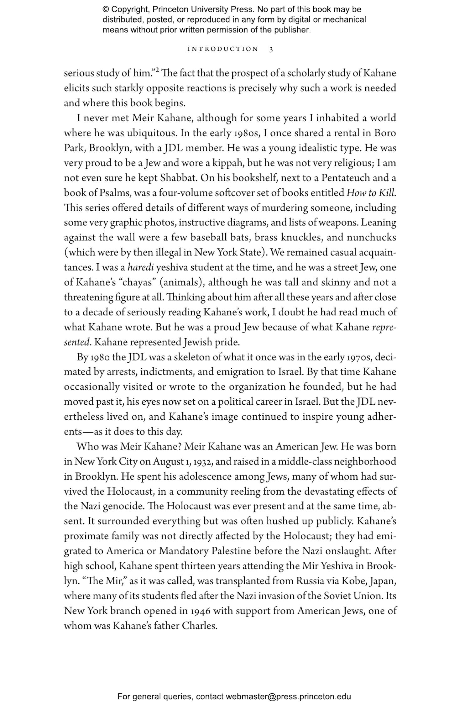 Meir Kahane | Princeton University Press