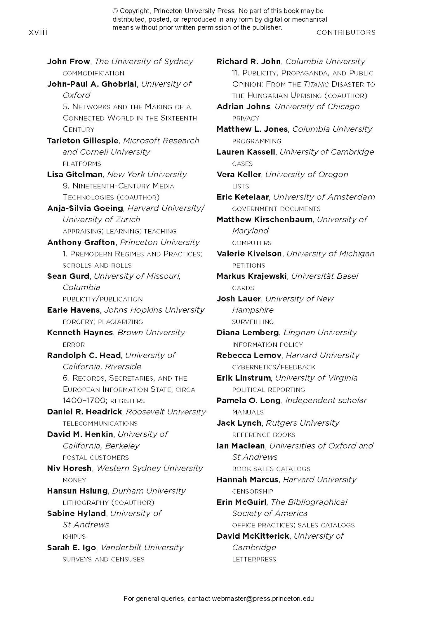 Information | Princeton University Press