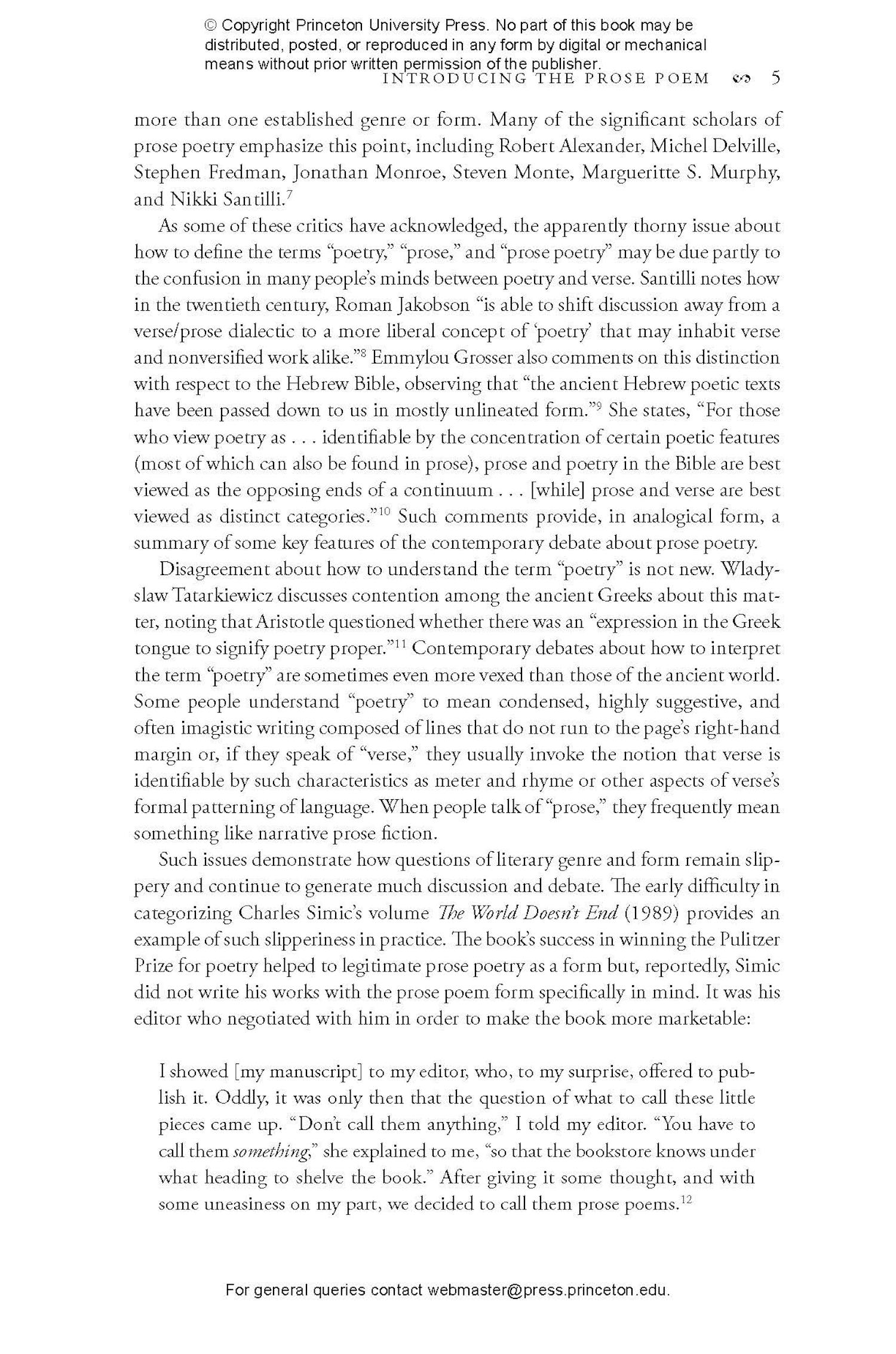 Prose Poetry | Princeton University Press