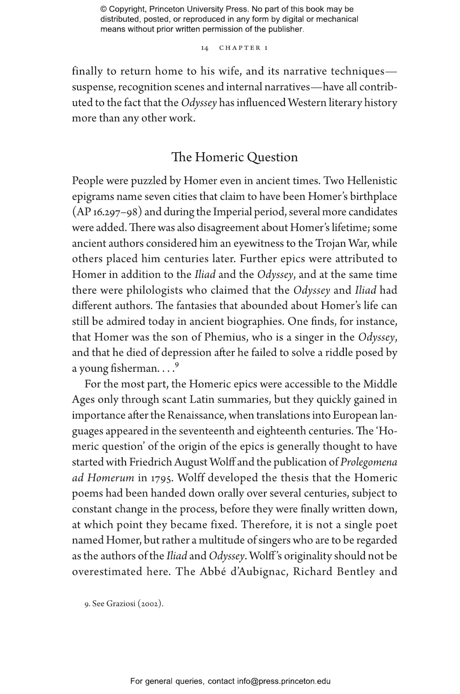 Reading the Odyssey | Princeton University Press