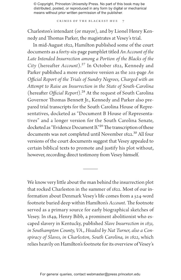 Denmark Vesey's Bible | Princeton University Press