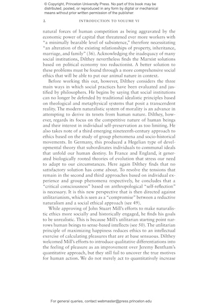 Wilhelm Dilthey: Selected Works, Volume VI | Princeton University Press