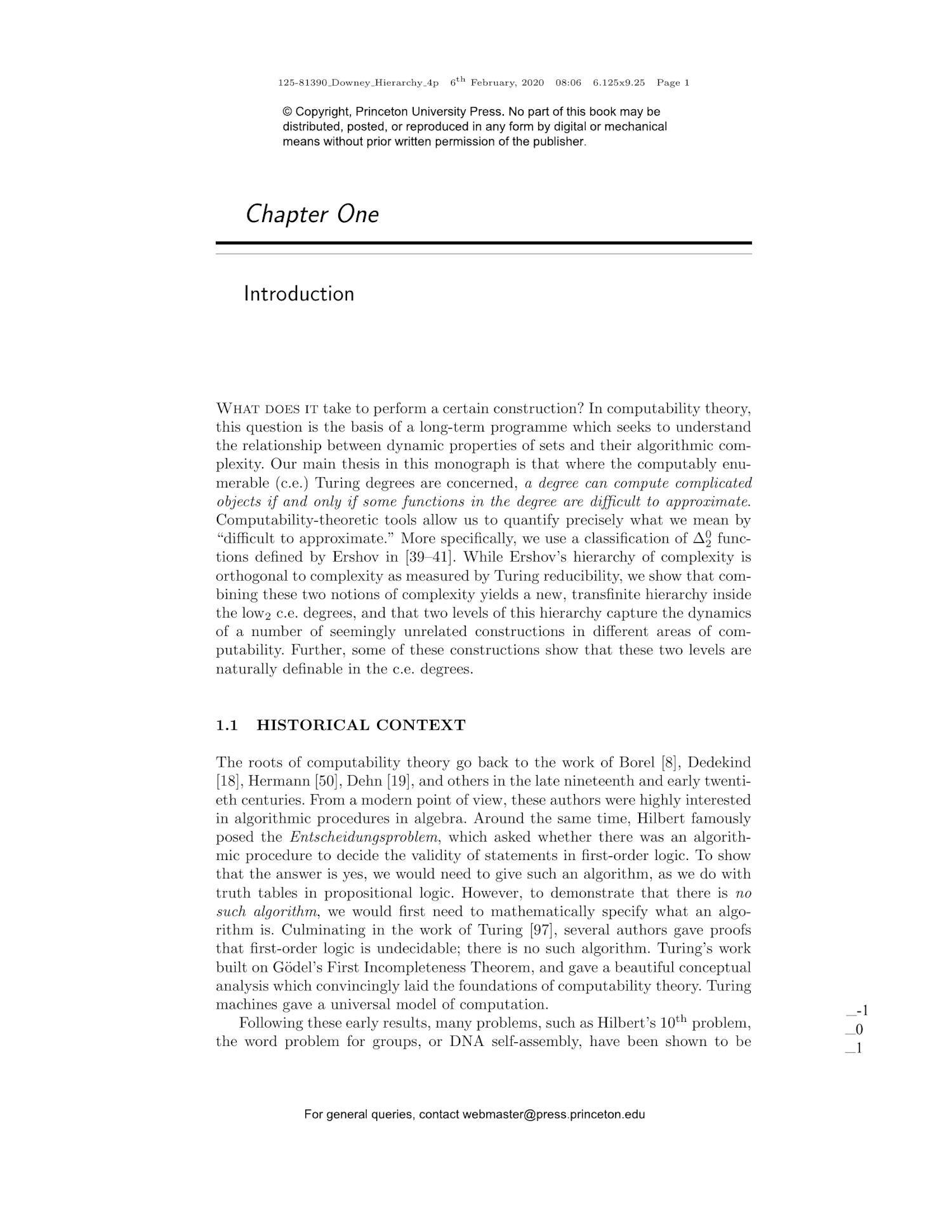 A Hierarchy of Turing Degrees | Princeton University Press