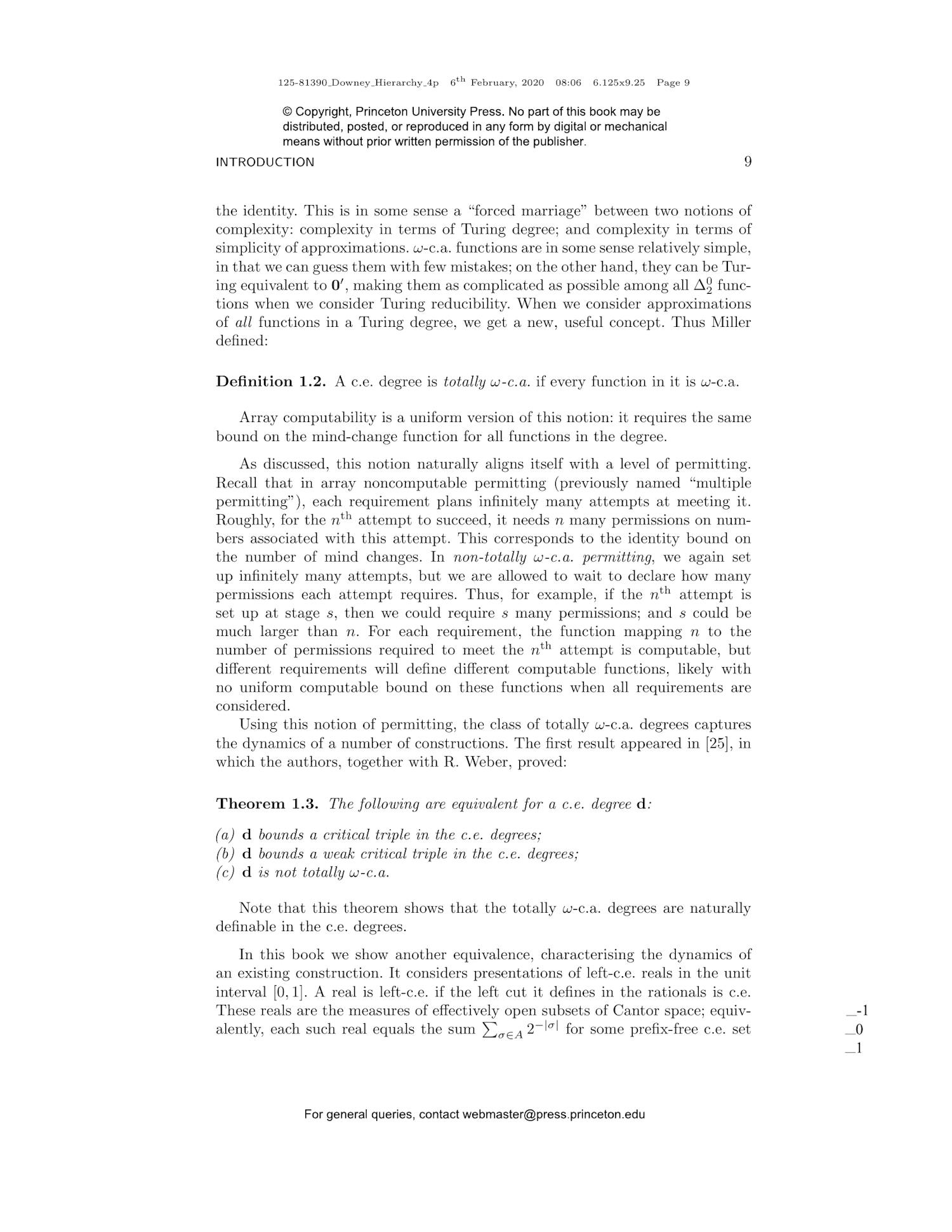 A Hierarchy of Turing Degrees | Princeton University Press