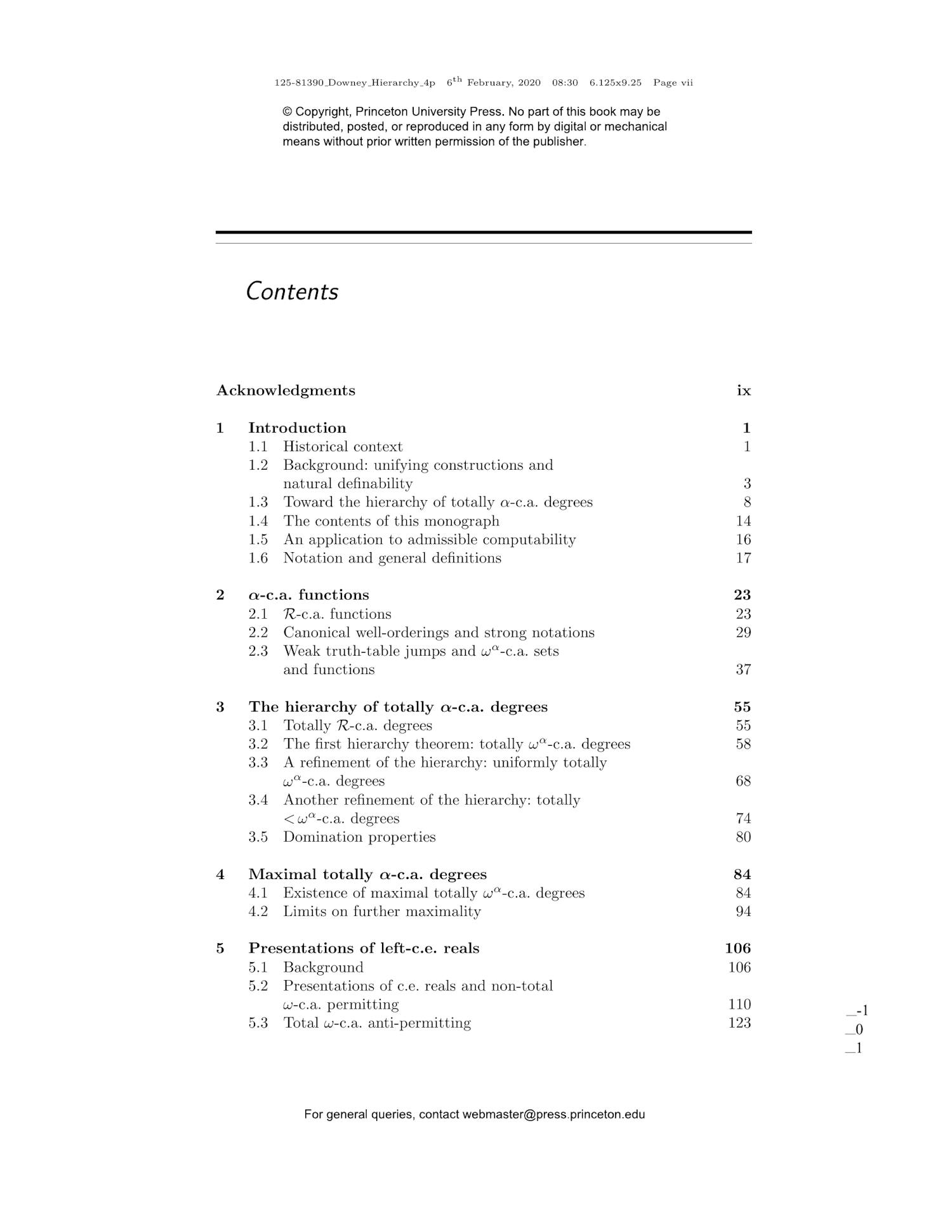 A Hierarchy of Turing Degrees | Princeton University Press