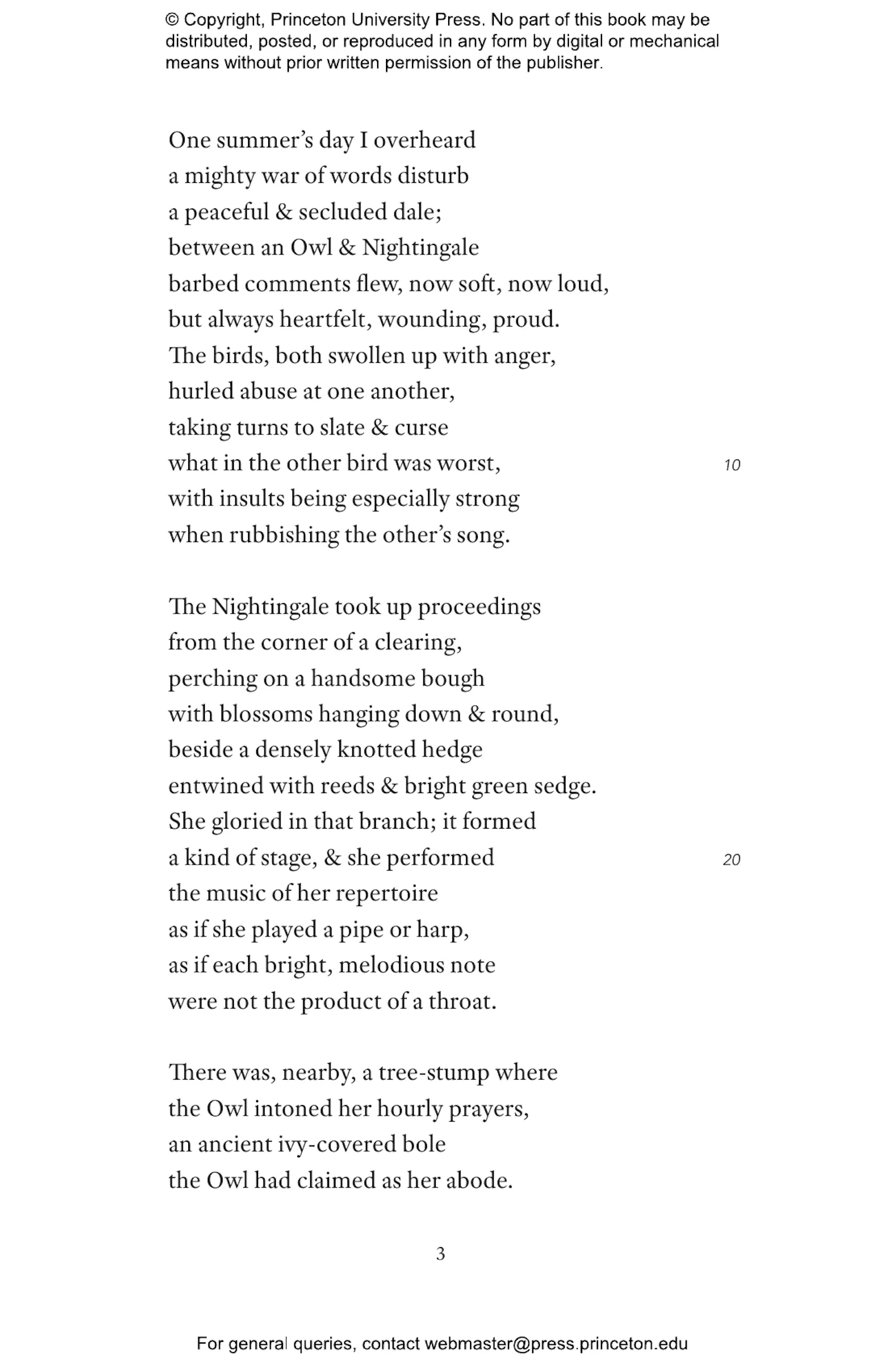 The Owl and the Nightingale | Princeton University Press