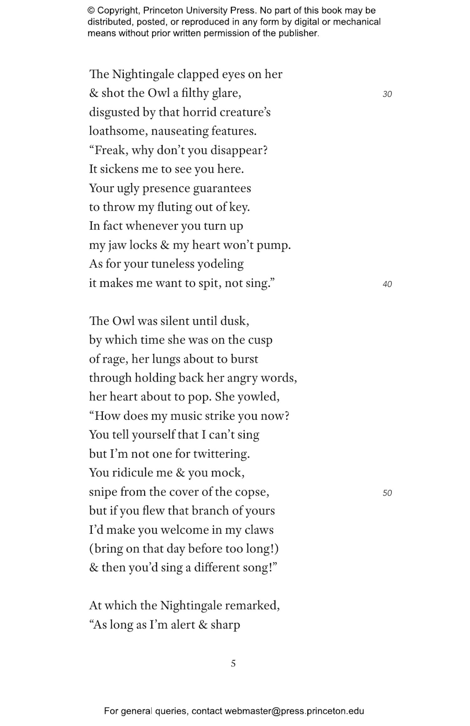 The Owl and the Nightingale | Princeton University Press