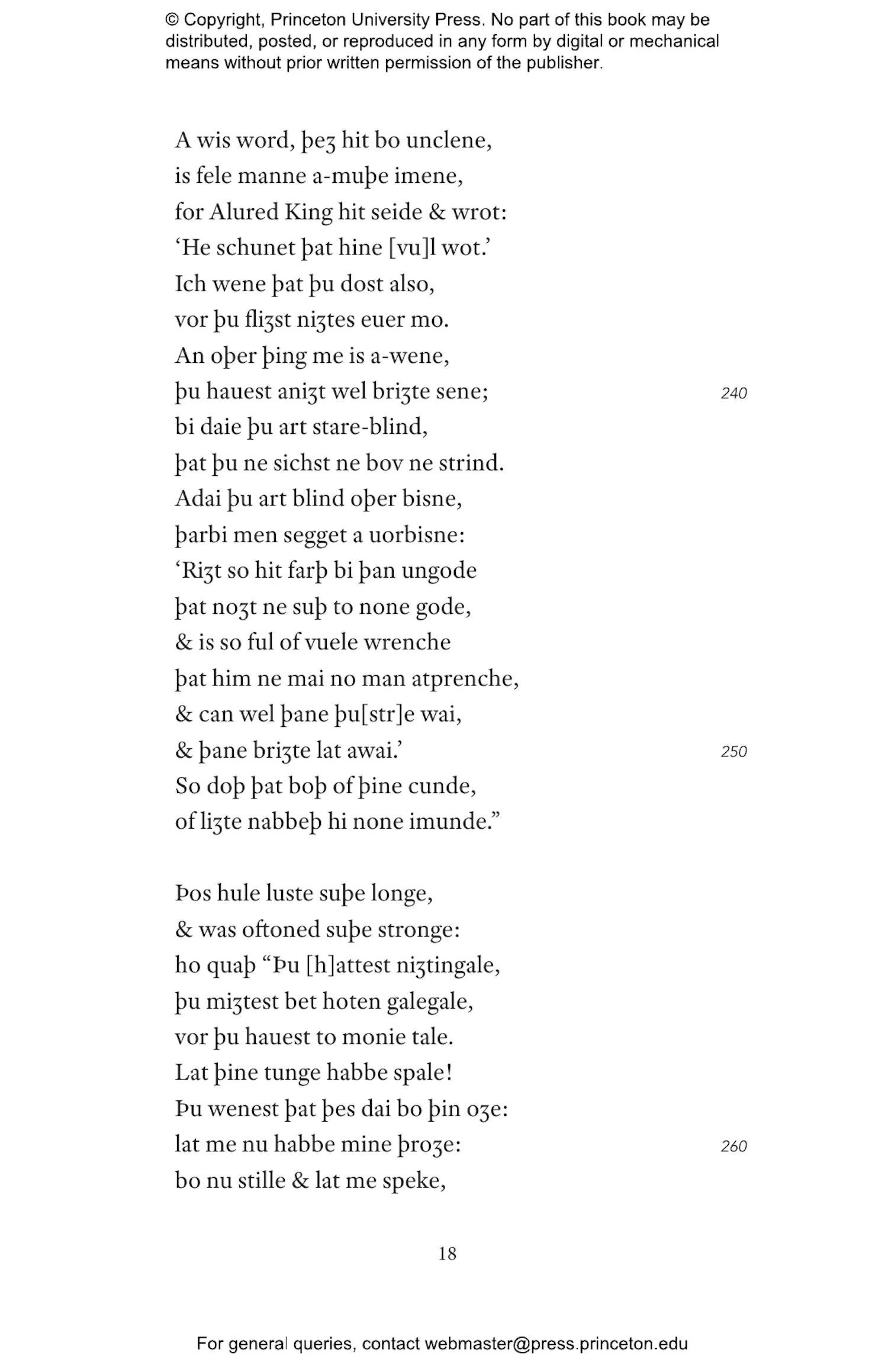 The Owl and the Nightingale | Princeton University Press