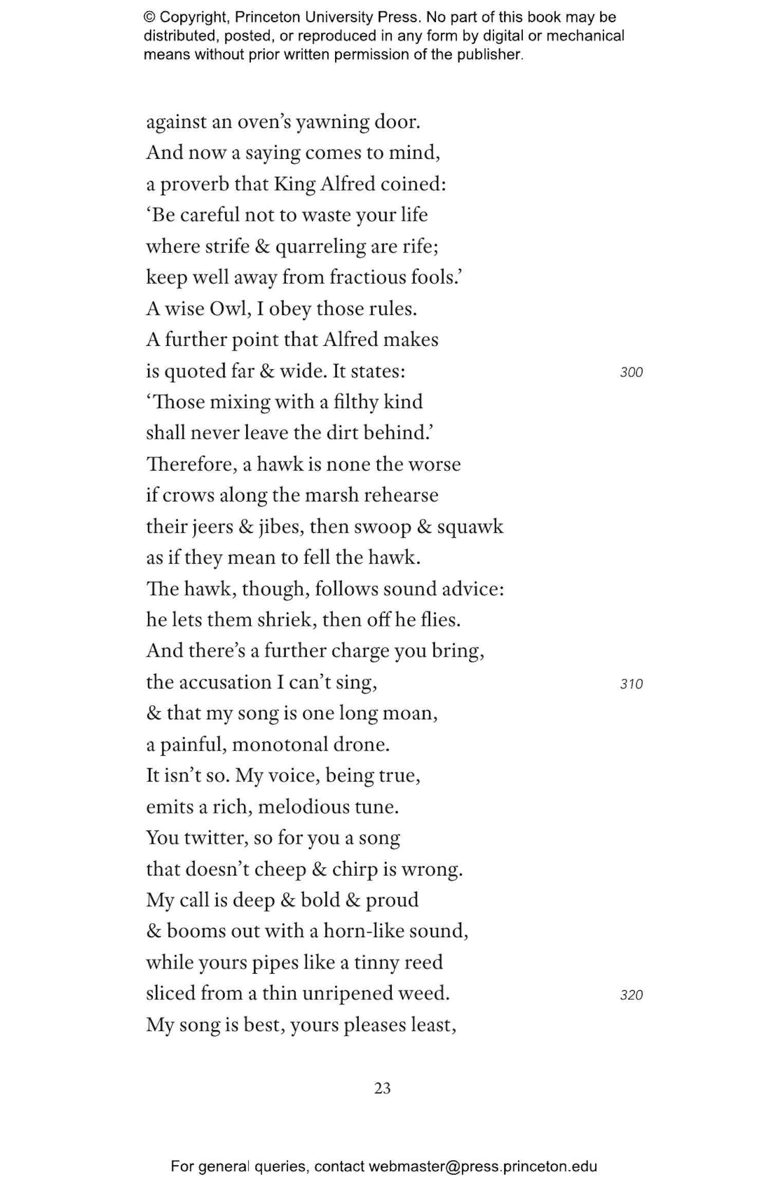 The Owl and the Nightingale | Princeton University Press