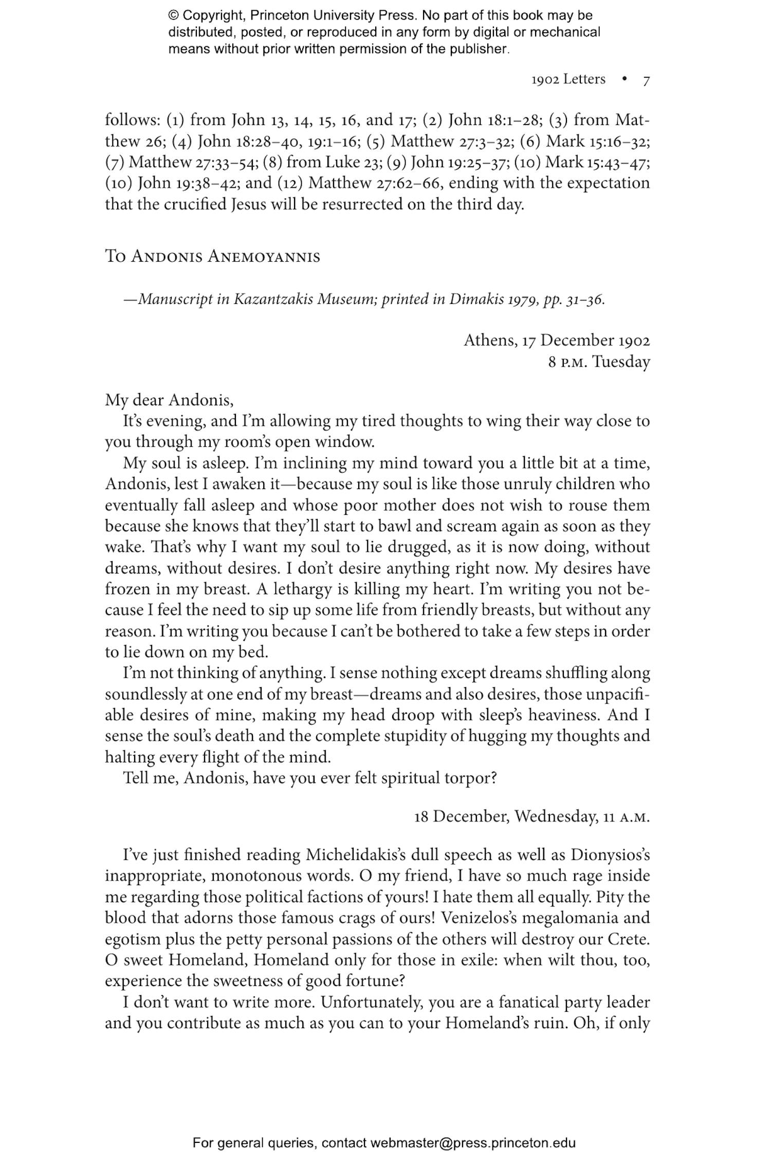 The Selected Letters of Nikos Kazantzakis | Princeton University Press