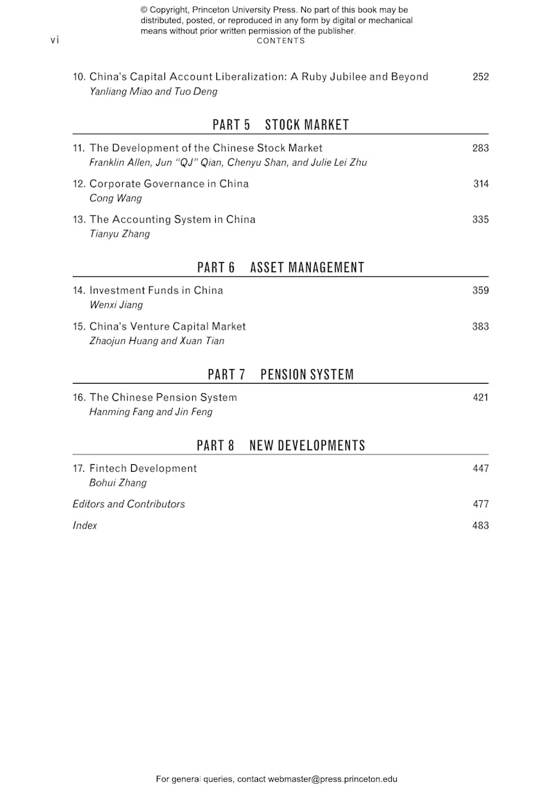 The Handbook of China's Financial System | Princeton University Press