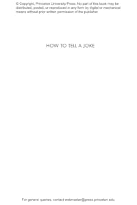 How to Tell a Joke | Princeton University Press