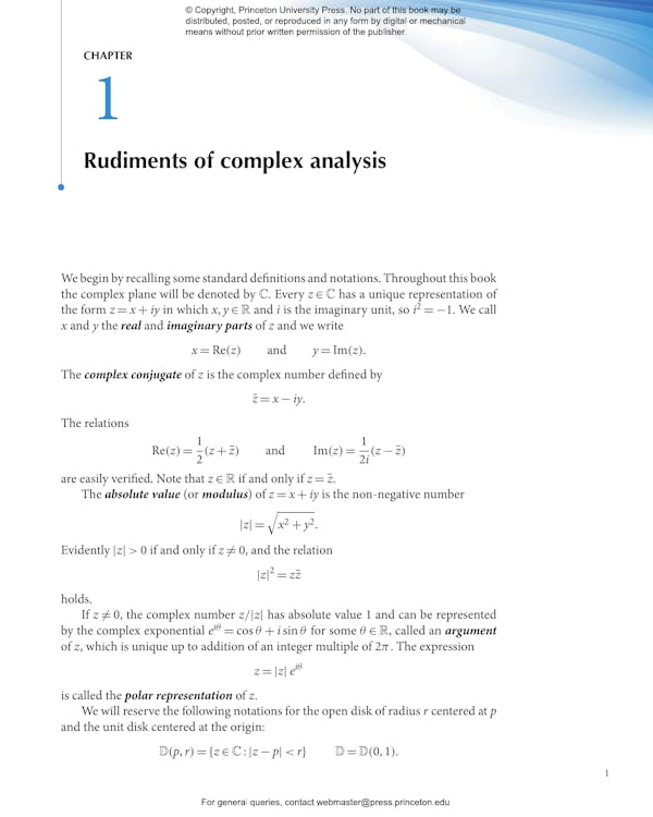 A Course in Complex Analysis | Princeton University Press