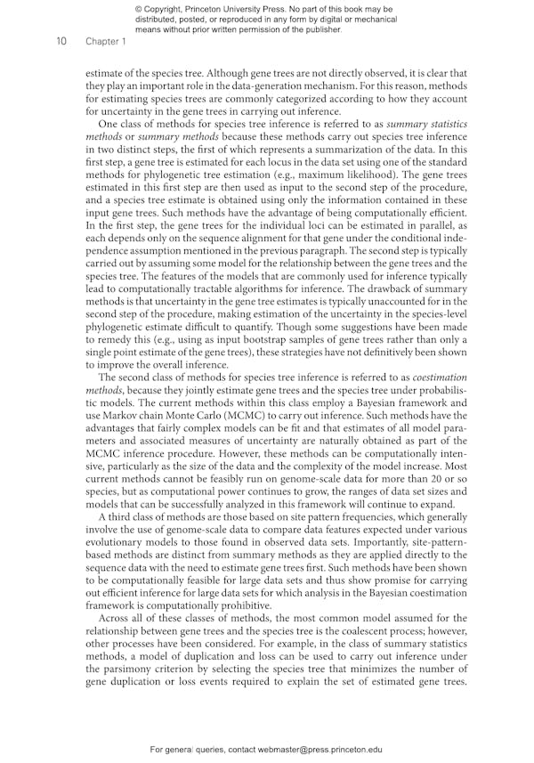 Species Tree Inference | Princeton University Press