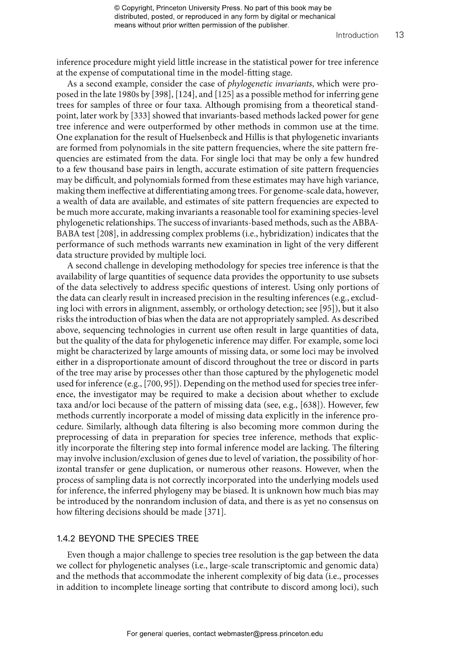 Species Tree Inference | Princeton University Press