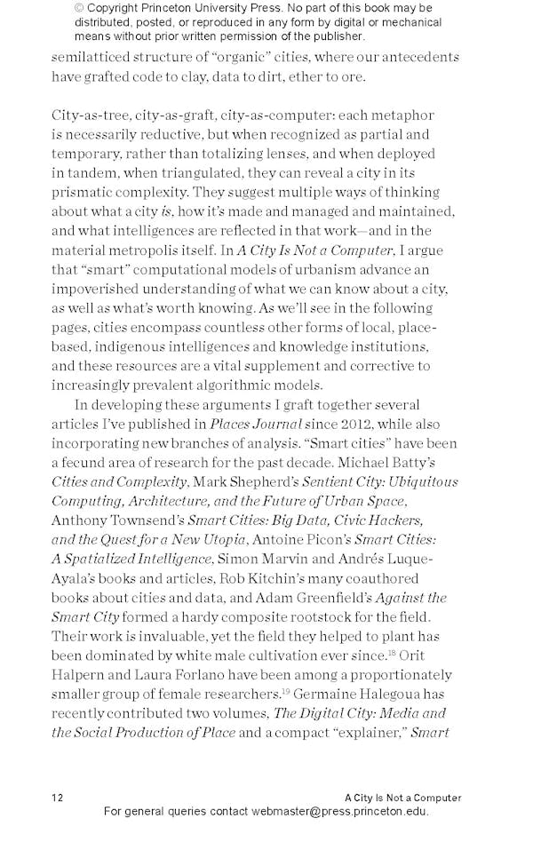 A City Is Not a Computer | Princeton University Press