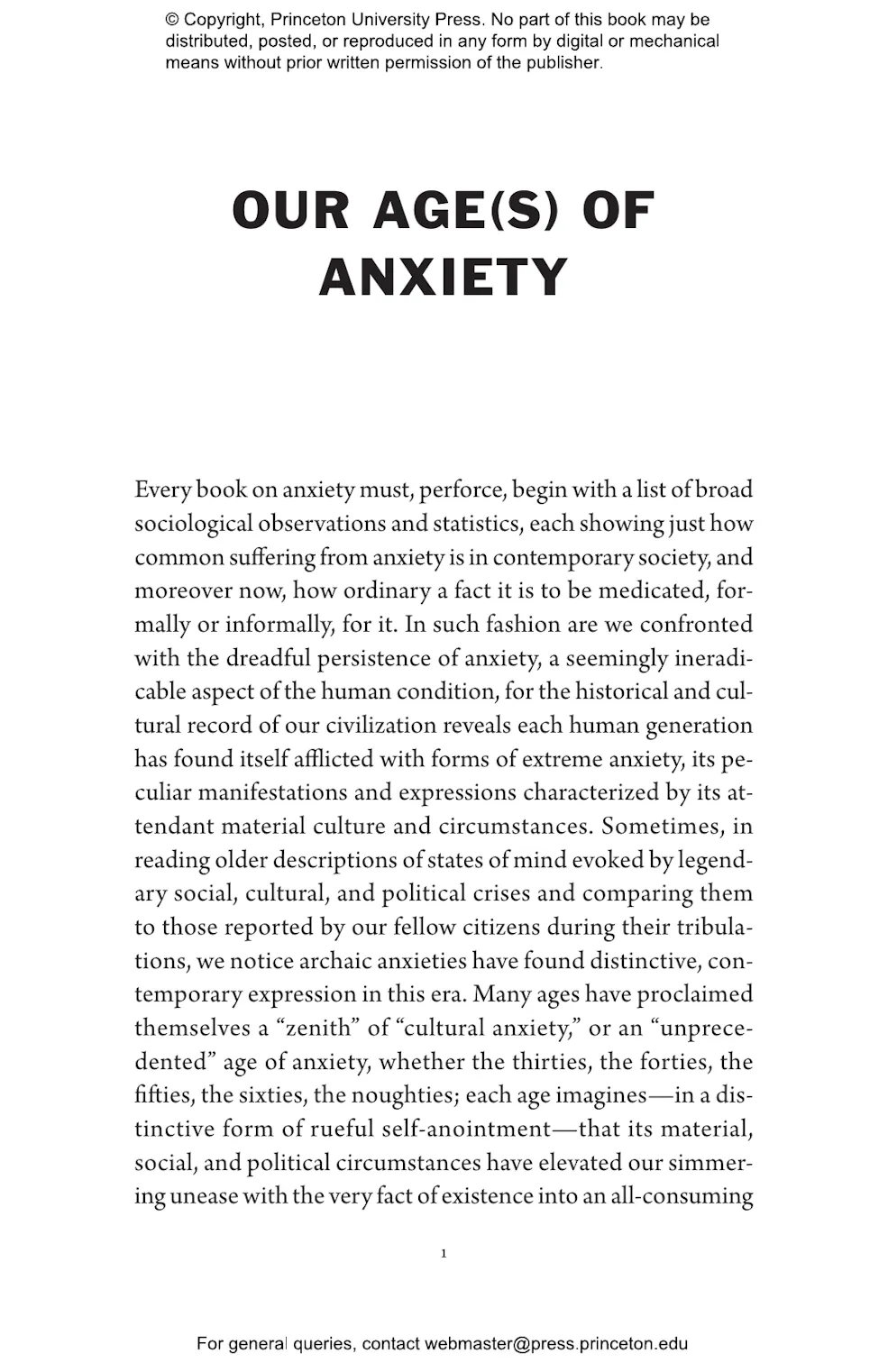 Anxiety | Princeton University Press