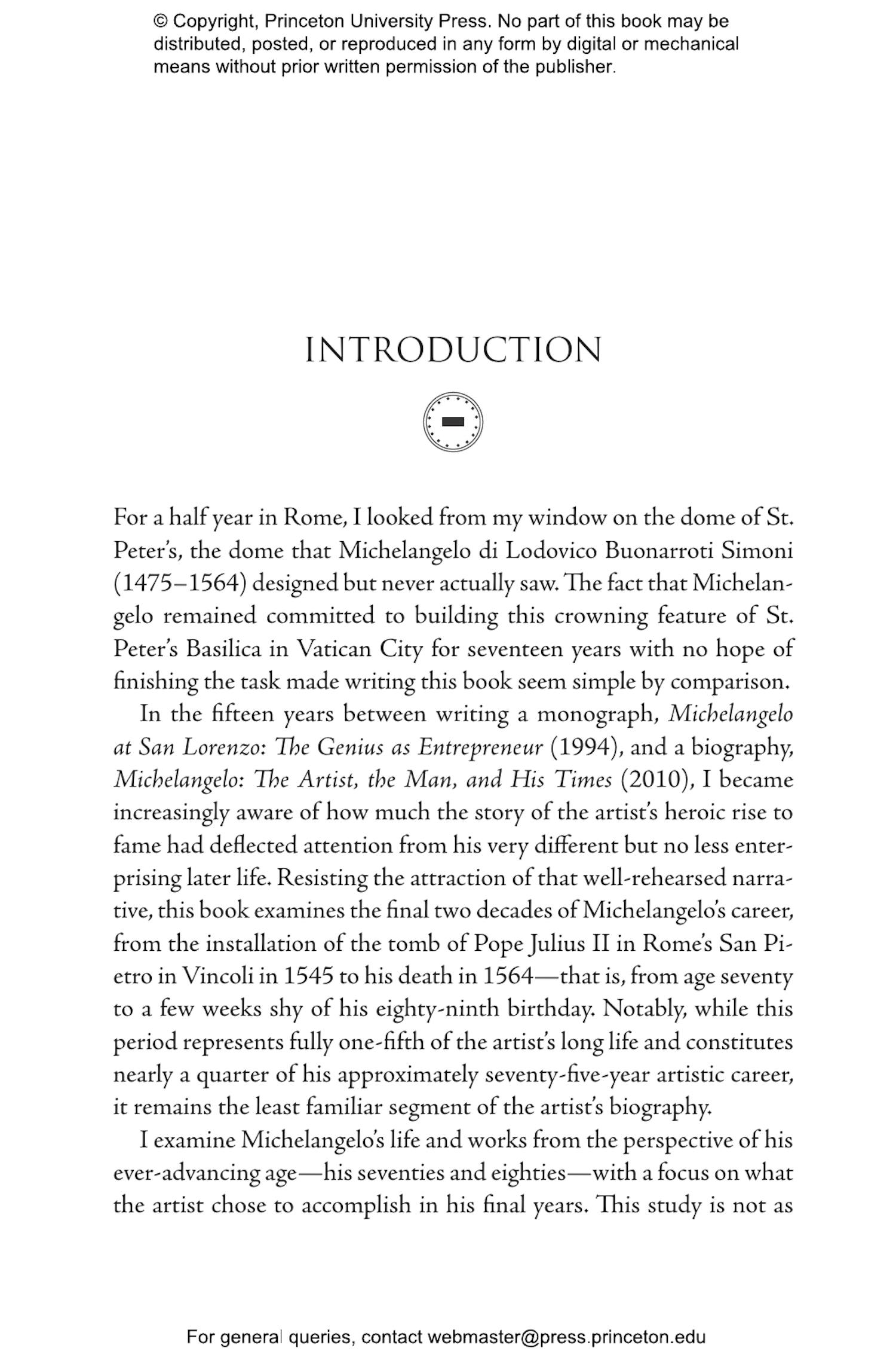 Michelangelo, God's Architect | Princeton University Press