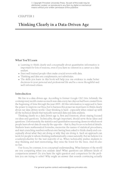 Thinking Clearly with Data | Princeton University Press