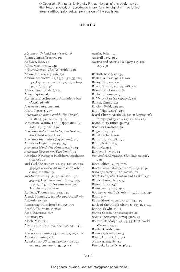 Walter Lippmann Princeton University Press