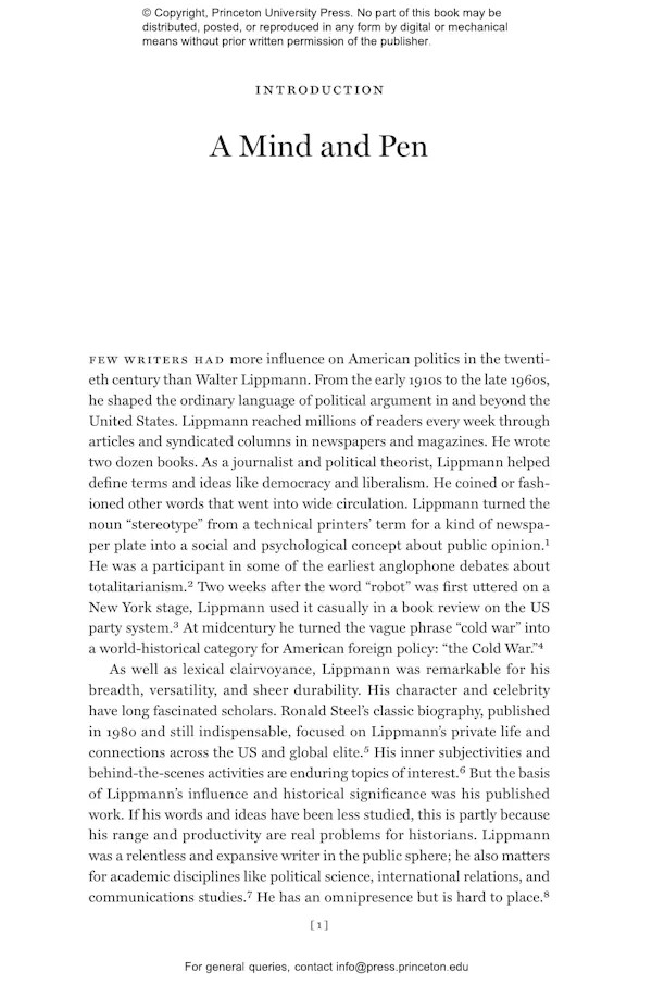 Walter Lippmann Princeton University Press