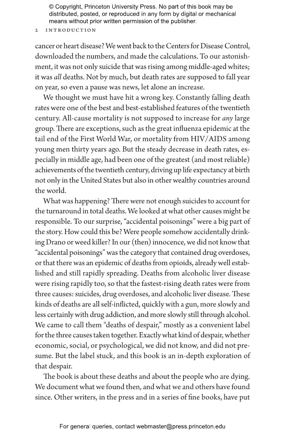 Deaths of Despair and the Future of Capitalism | Princeton University Press