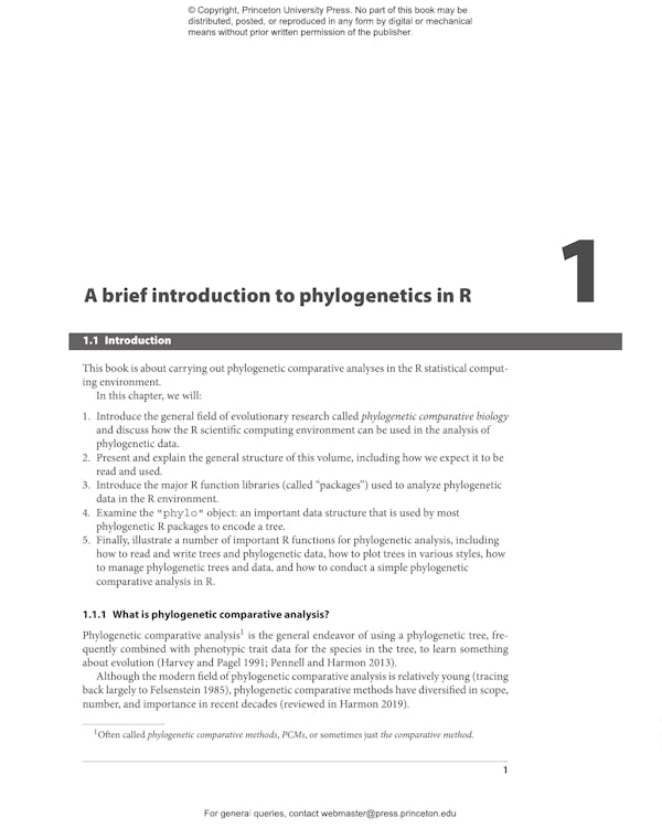 Phylogenetic Comparative Methods in R | Princeton University Press