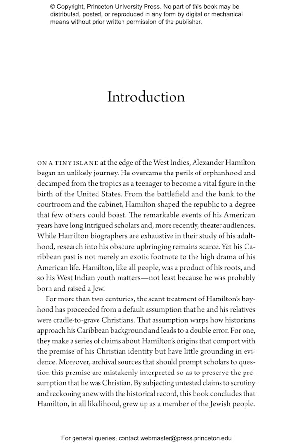 The Jewish World of Alexander Hamilton | Princeton University Press