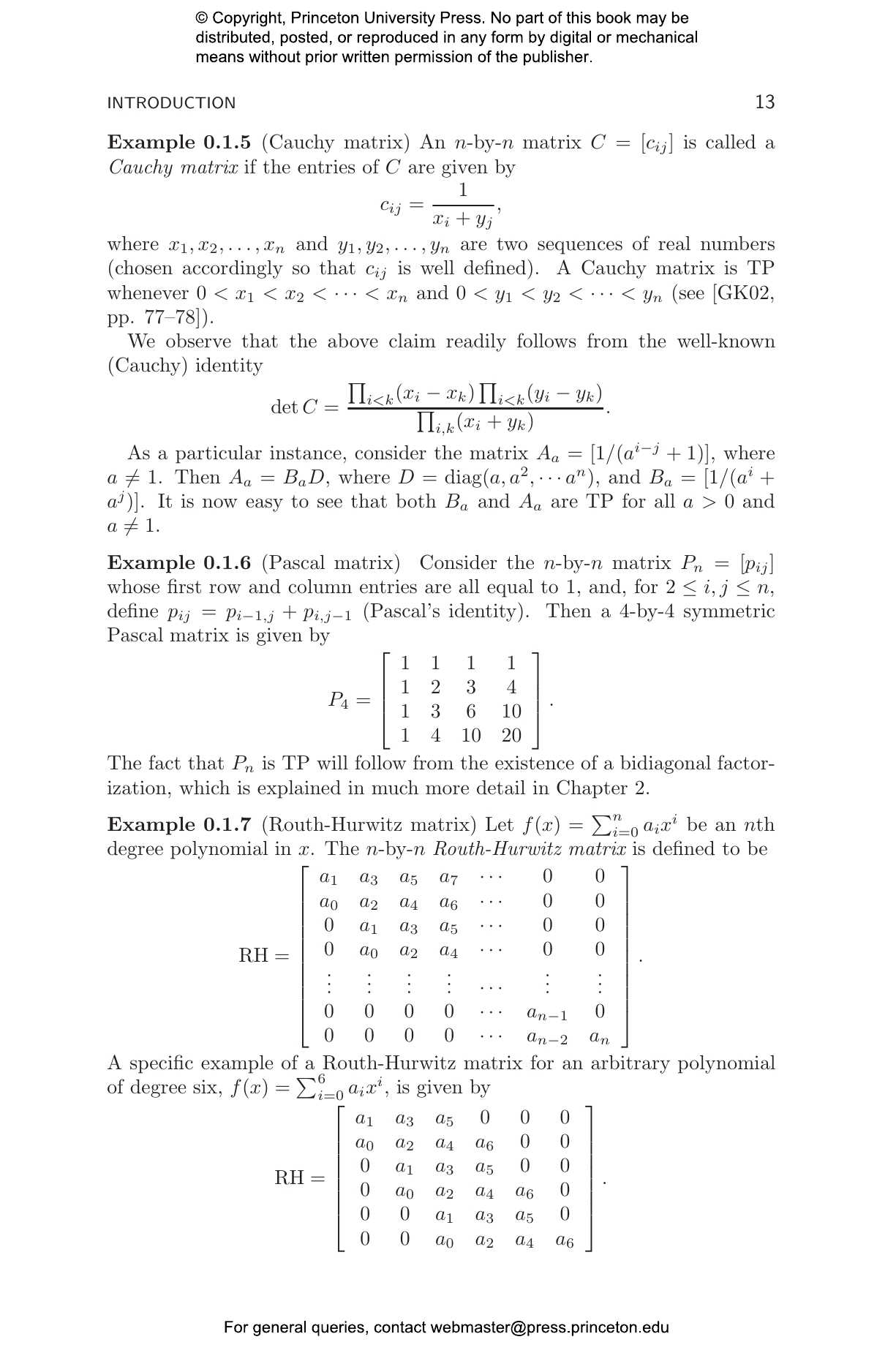 Totally Nonnegative Matrices Princeton University Press