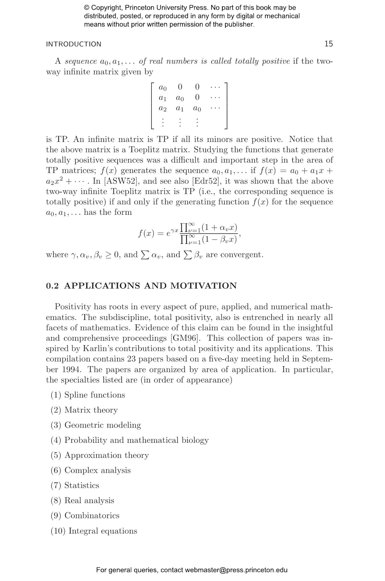 Totally Nonnegative Matrices | Princeton University Press