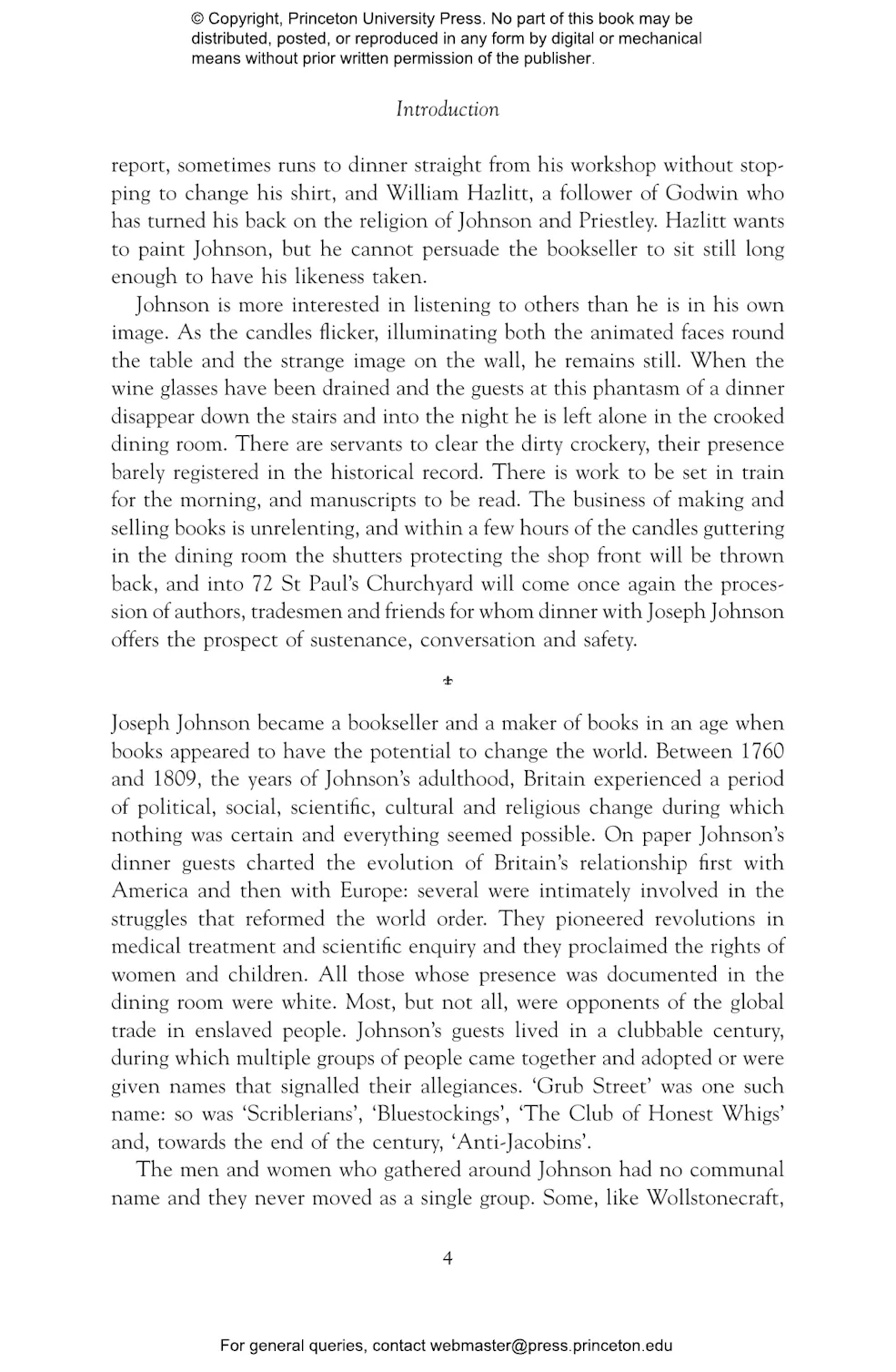 Dinner with Joseph Johnson | Princeton University Press