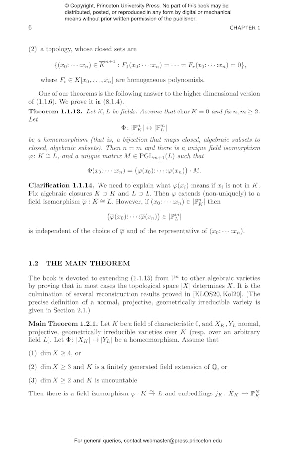What Determines an Algebraic Variety? | Princeton University Press