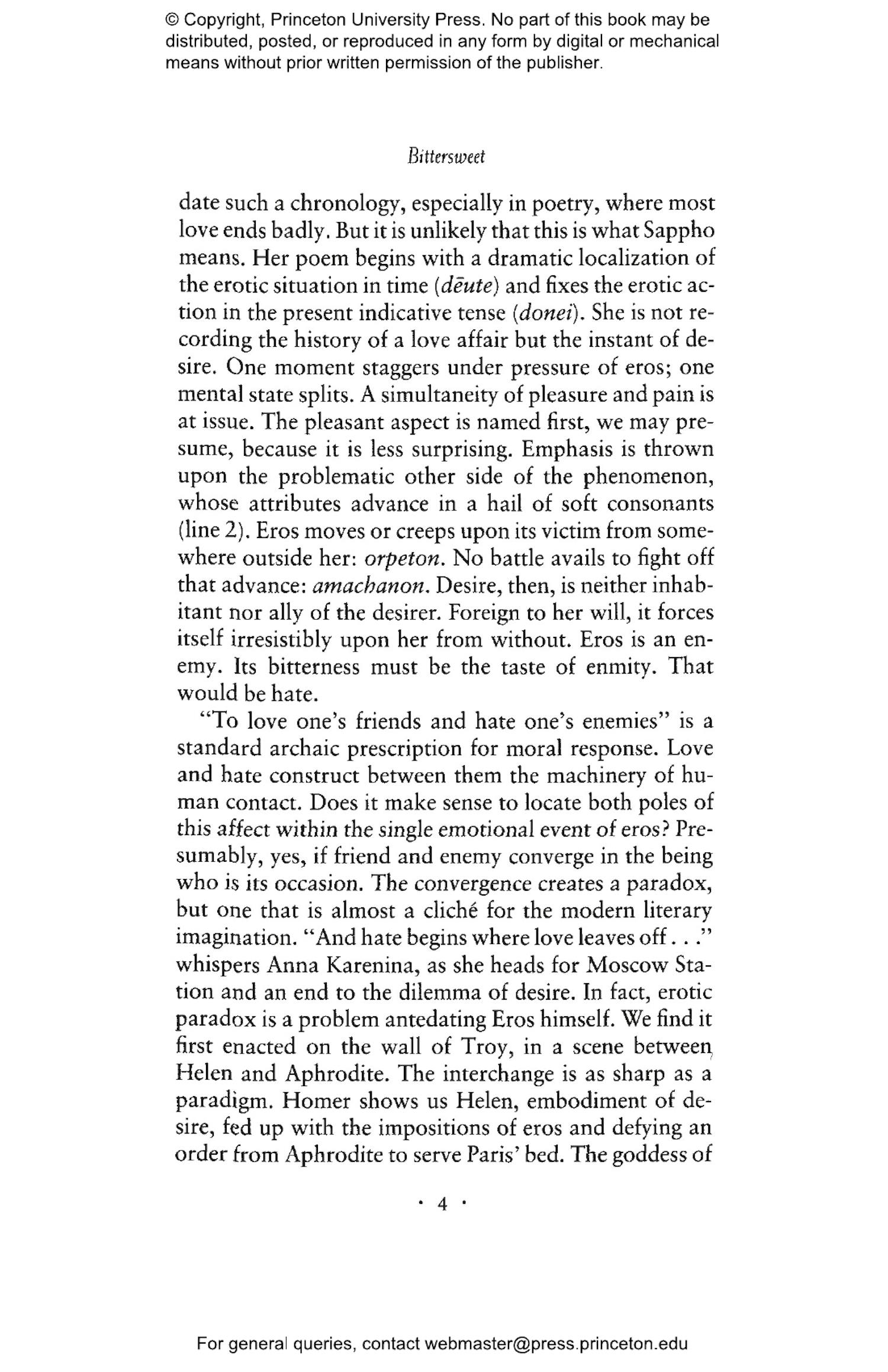 Eros the Bittersweet | Princeton University Press