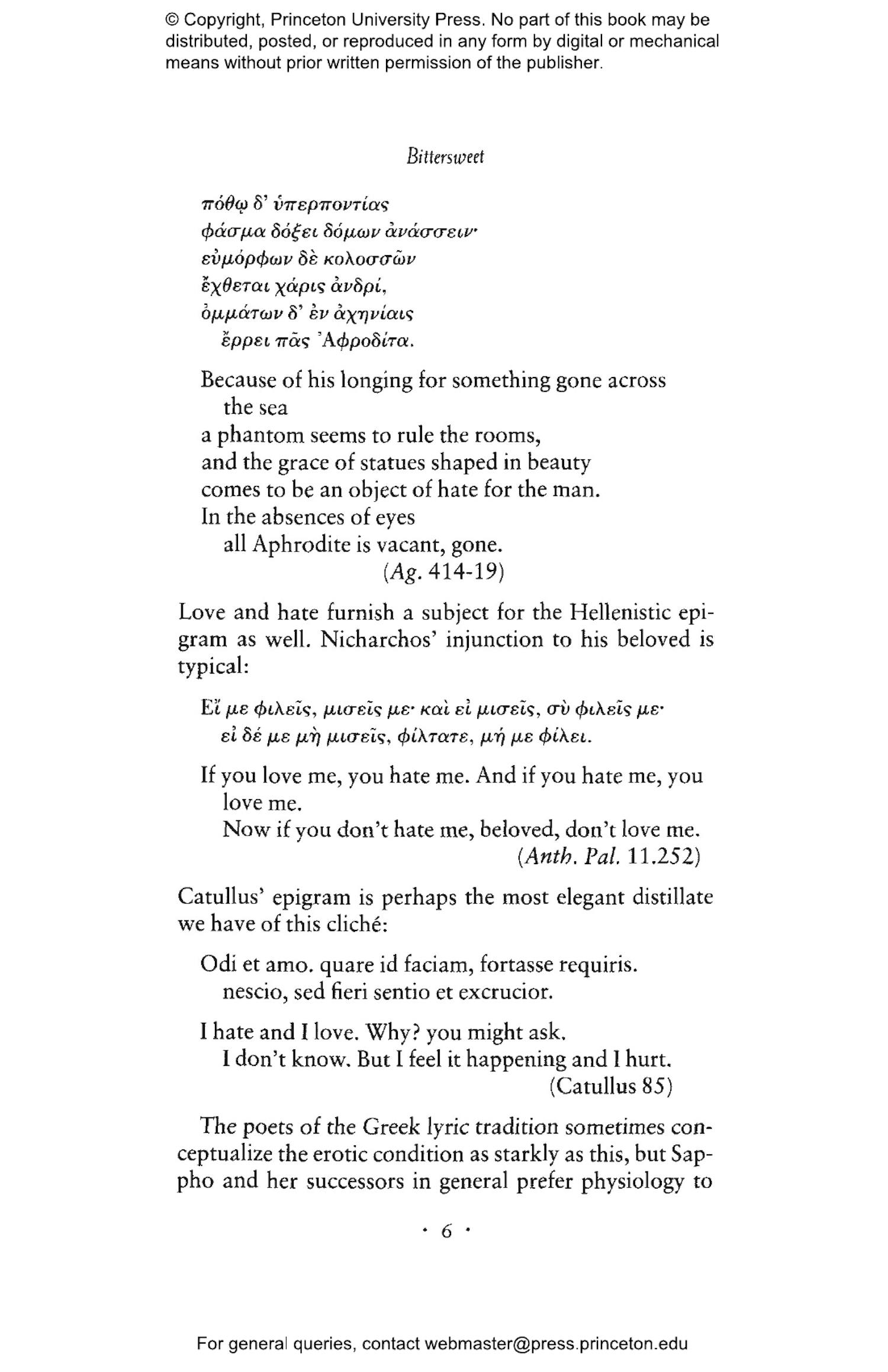 Eros the Bittersweet | Princeton University Press