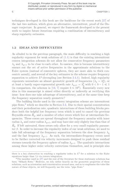 Intermittent Convex Integration for the 3D Euler Equations | Princeton ...