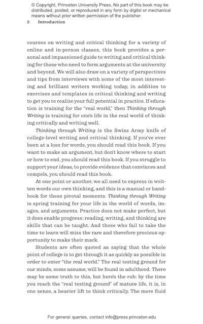 Thinking through Writing | Princeton University Press